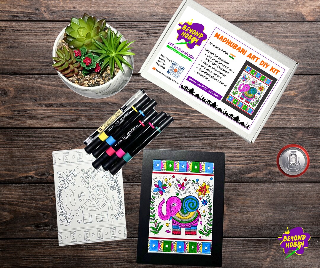 Creative DIY Art Kit - Explore Madhubani Elephant Indian Folk Art ...