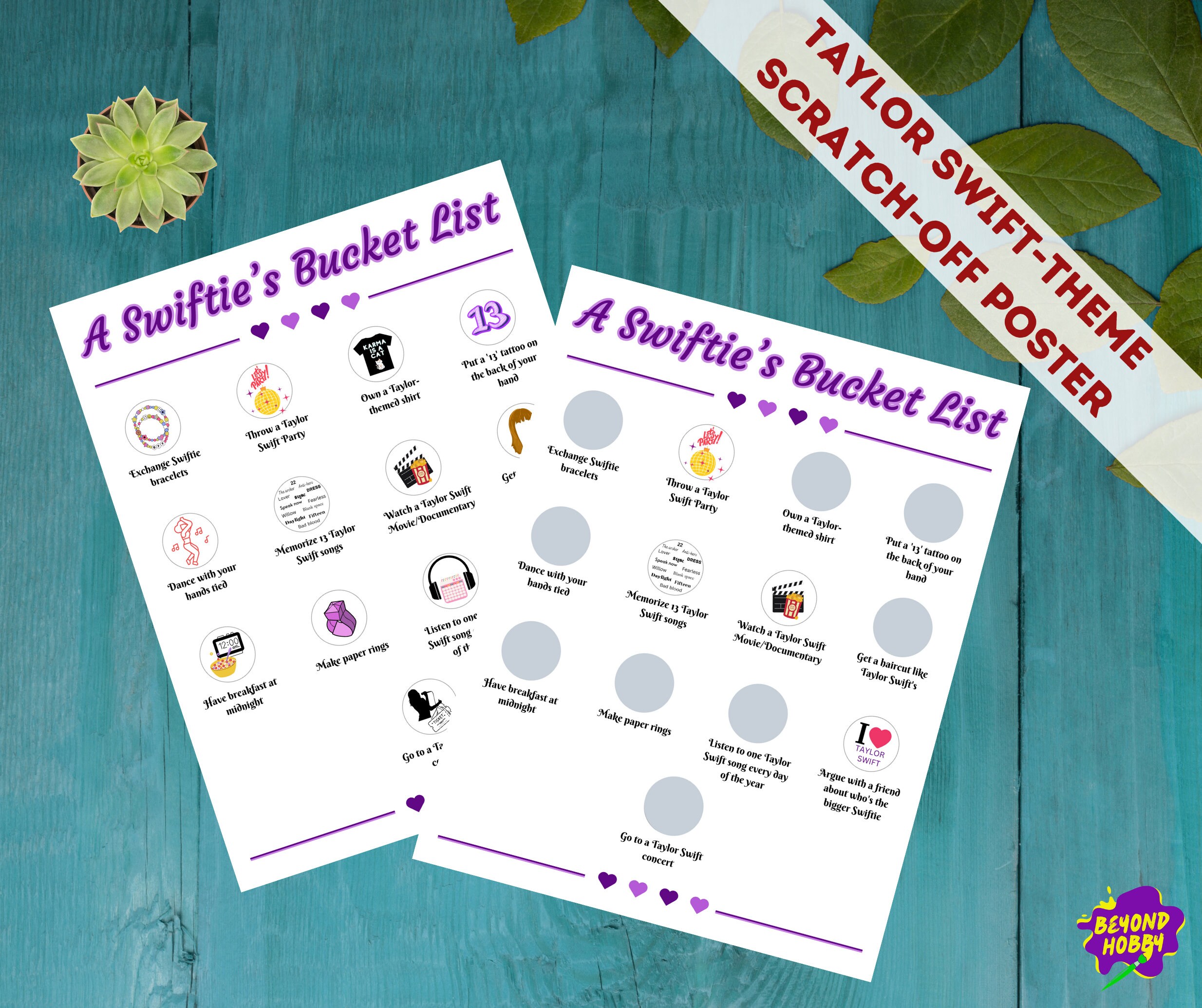 Taylor Swift Scratch-off Bucket List Poster for Swifties, Wall Poster 8 ...