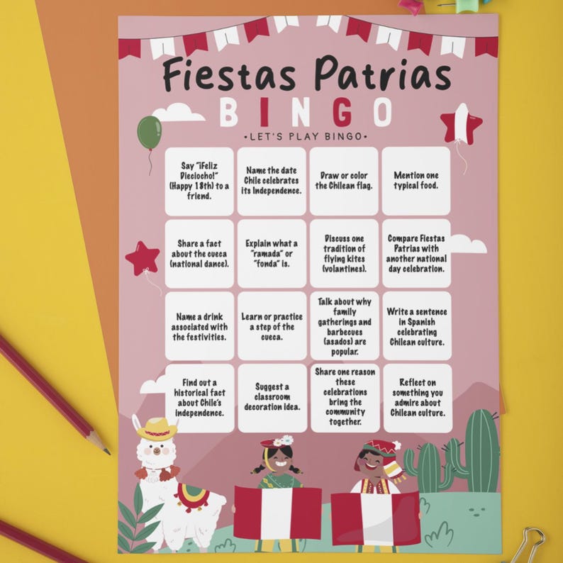 Fiestas Patrias Bingo Game | Fiestas Patrias Bingo Card | Fiestas ...
