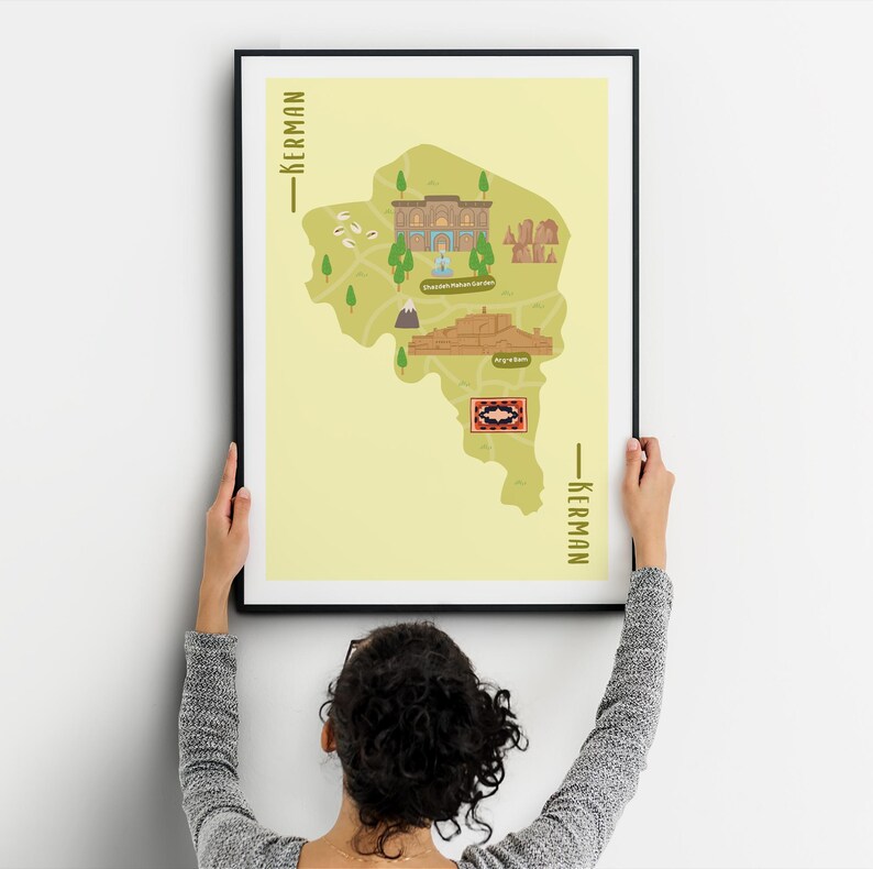 Kerman Province Digital Poster | Farsi Poster | Kerman Province Map ...