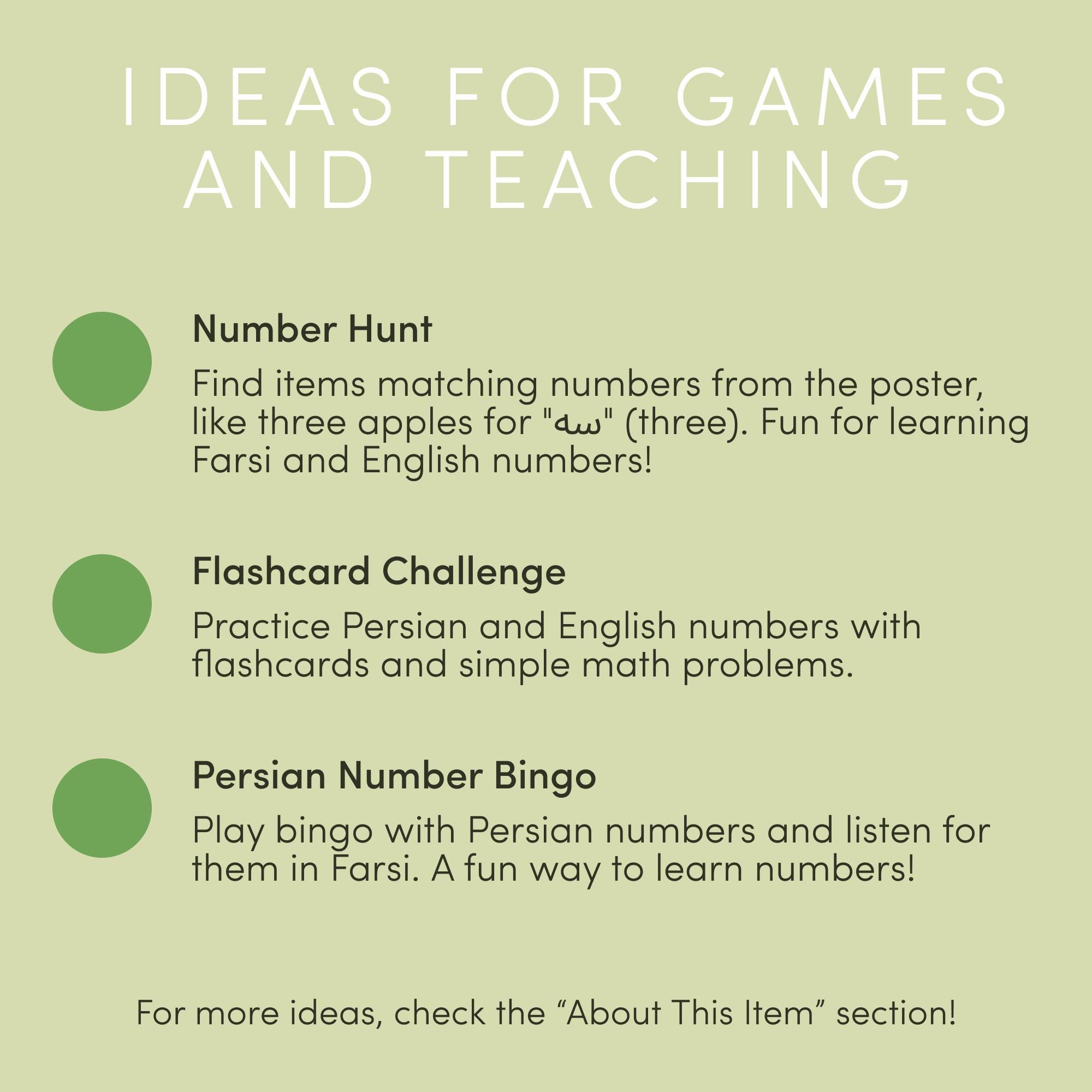 Persian Educational Poster for Numbers | Farsi Numbers Learning Poster ...