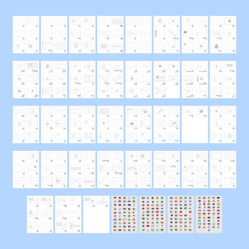 Flags Coloring Pages for Kids in Farsi | Flags Around the World ...