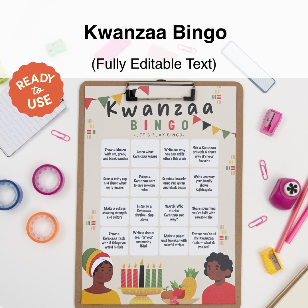 Kwanzaa Bingo | Printable Educational Game for Students | Celebrate ...