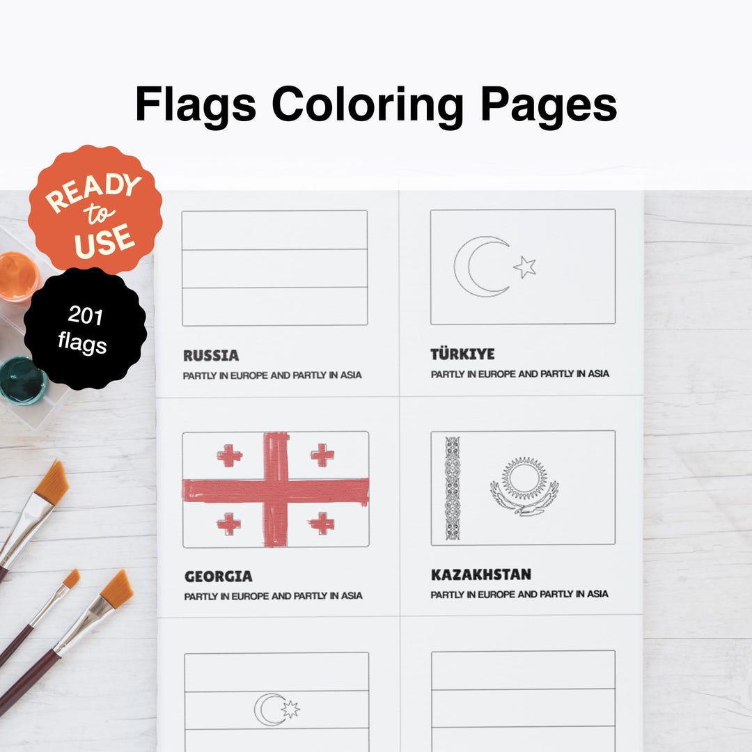 Flags Coloring Pages for Kids | Flags Around the World Coloring ...