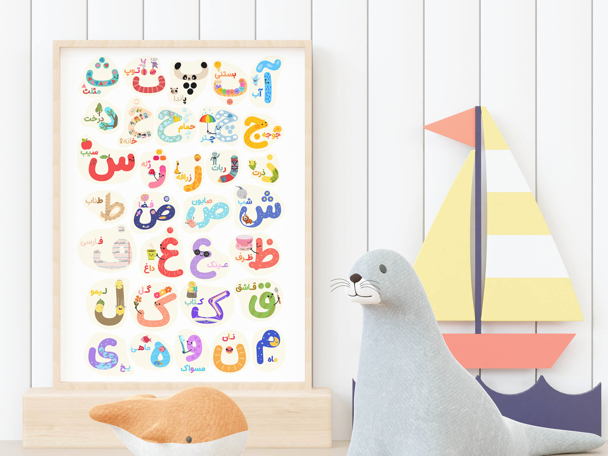 Illustrated Persian Alphabet Poster | Learn Farsi Alphabet for Kids ...