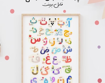 Illustrated Persian Alphabet Poster | Learn Farsi Alphabet for Kids ...