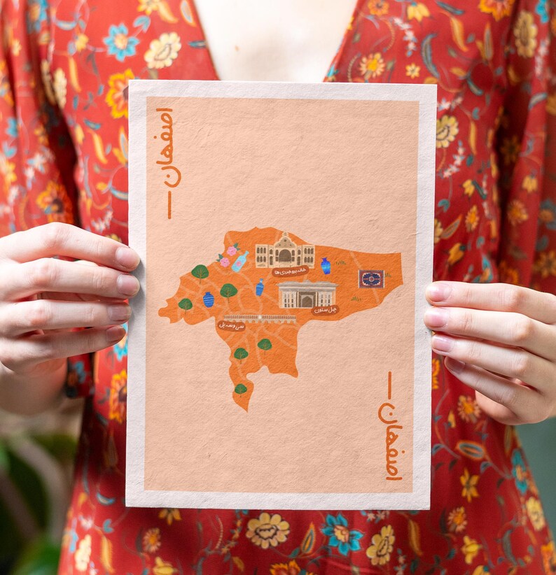 Isfahan Province Digital Poster | Persian Poster | Isfahan Province Map ...