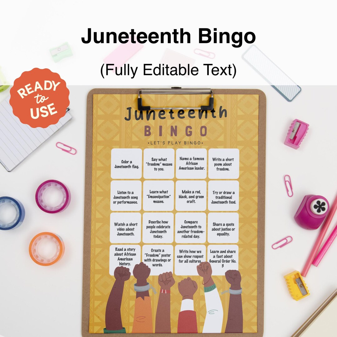 Juneteenth Bingo | Explore Black History | Printable Educational Game ...