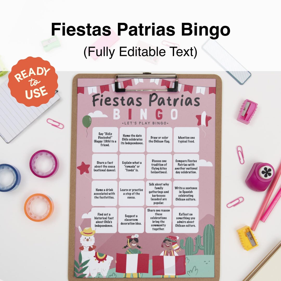 Fiestas Patrias Bingo Game | Fiestas Patrias Bingo Card | Fiestas ...