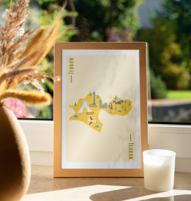 Tehran Province Digital Poster | Farsi Poster | Tehran Province Map ...