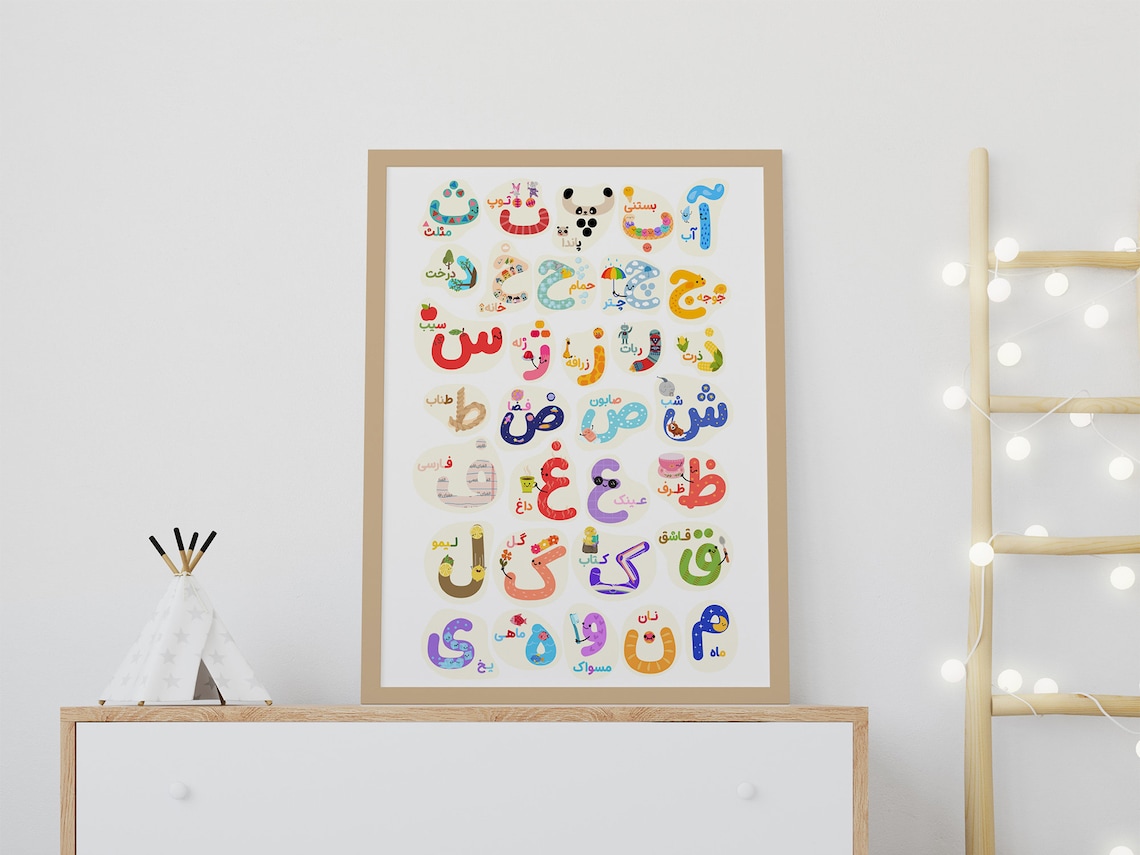 Illustrated Persian Alphabet Poster | Learn Farsi Alphabet for Kids ...