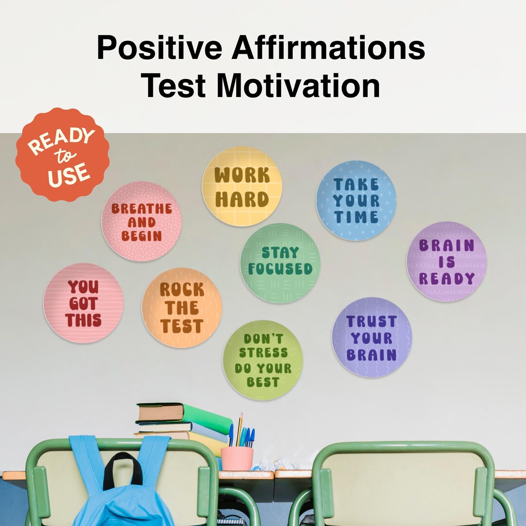 Positive Affirmations Test Motivation Cards | Test Prep Confidence ...