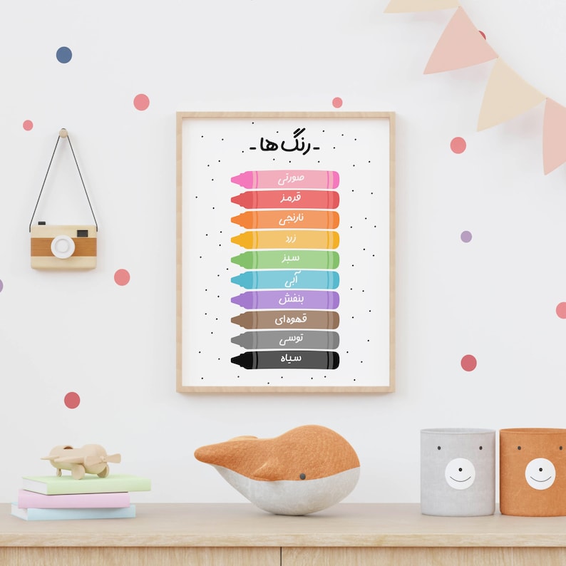 Persian Educational Poster for Colors | Persian Colors Chart ...