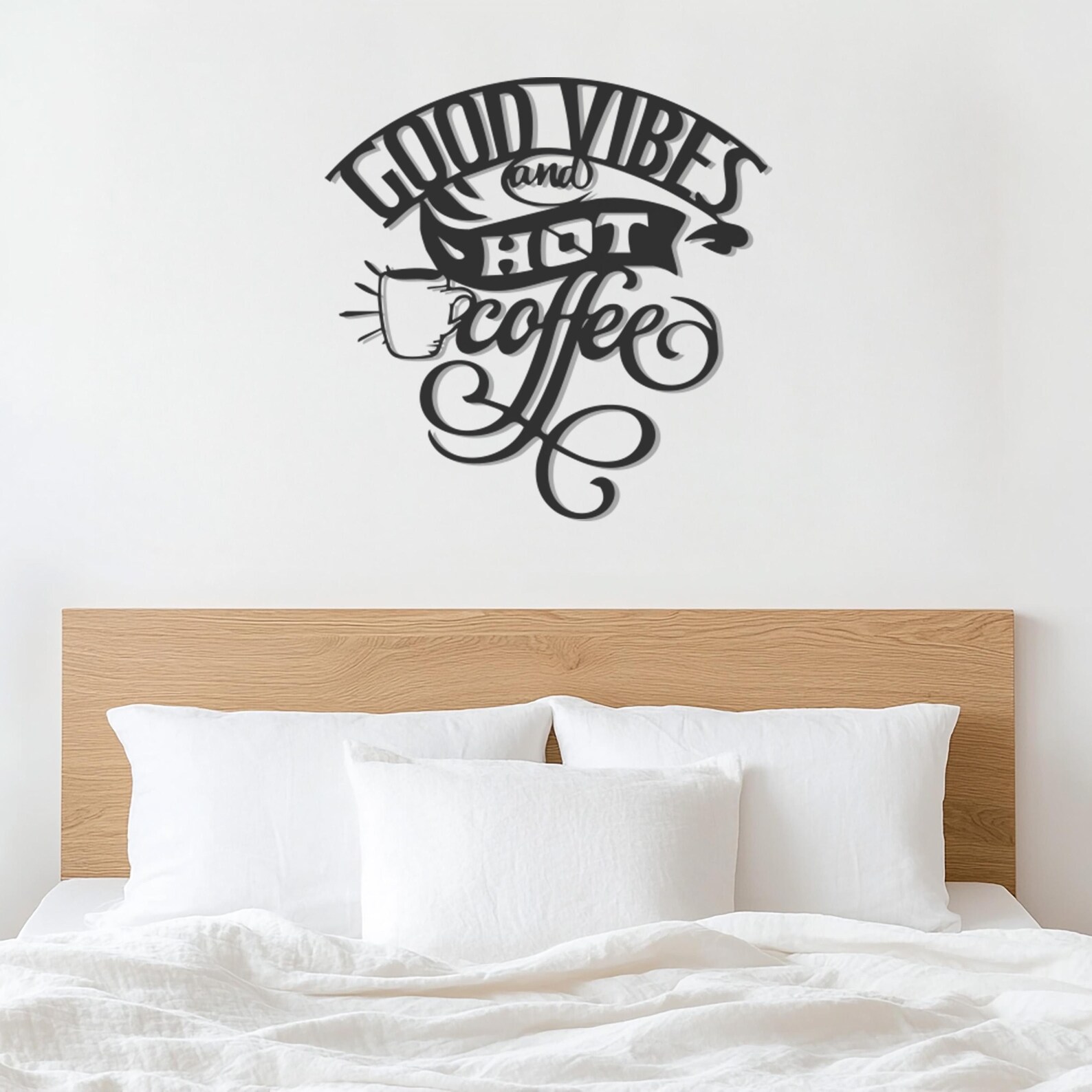 Good Vibes Coffee Metal Wall Art, Large Wall Art, Coffee Shop Decor ...