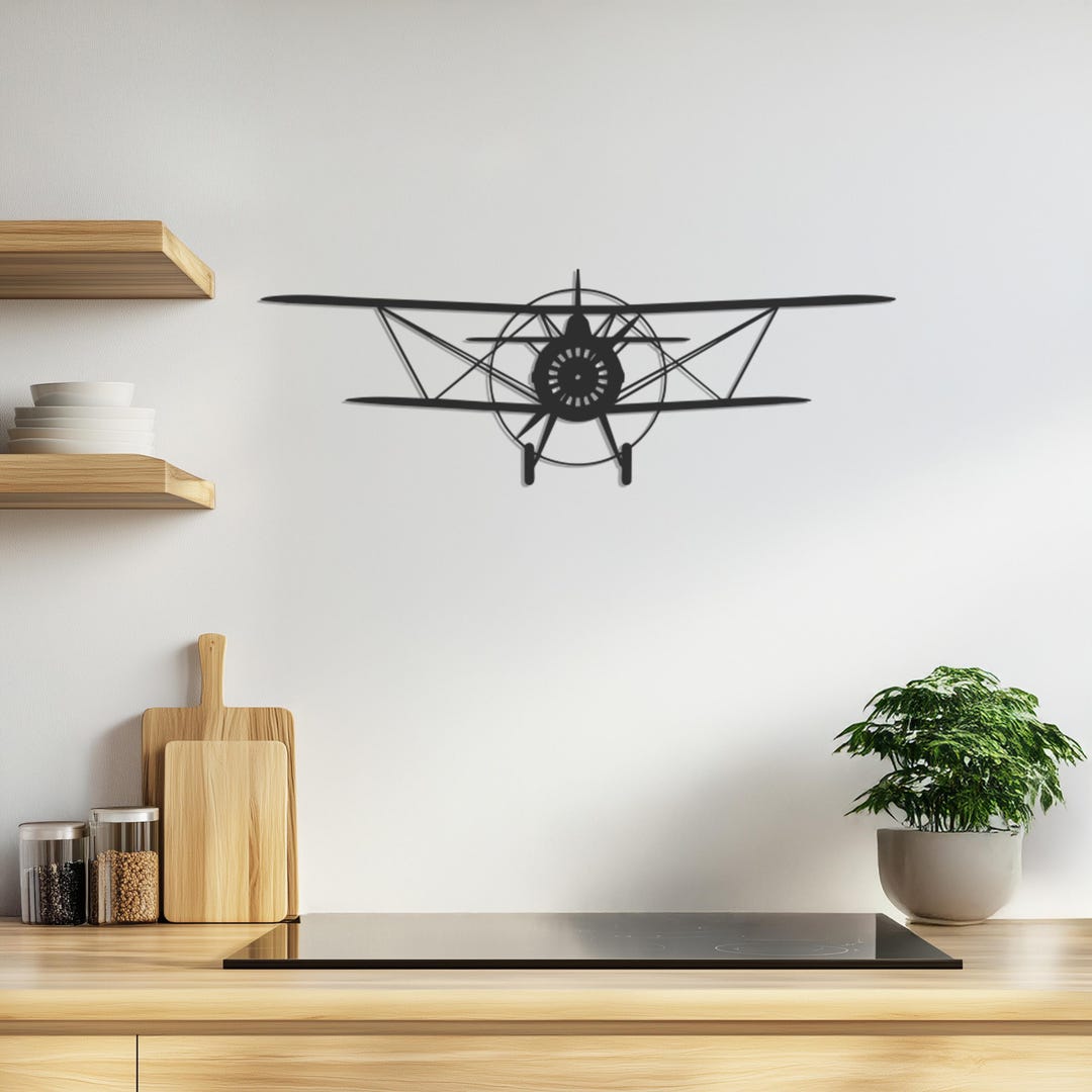 Vintage Airplane Metal Wall Art, Aviation-themed Metal Decor, Modern ...