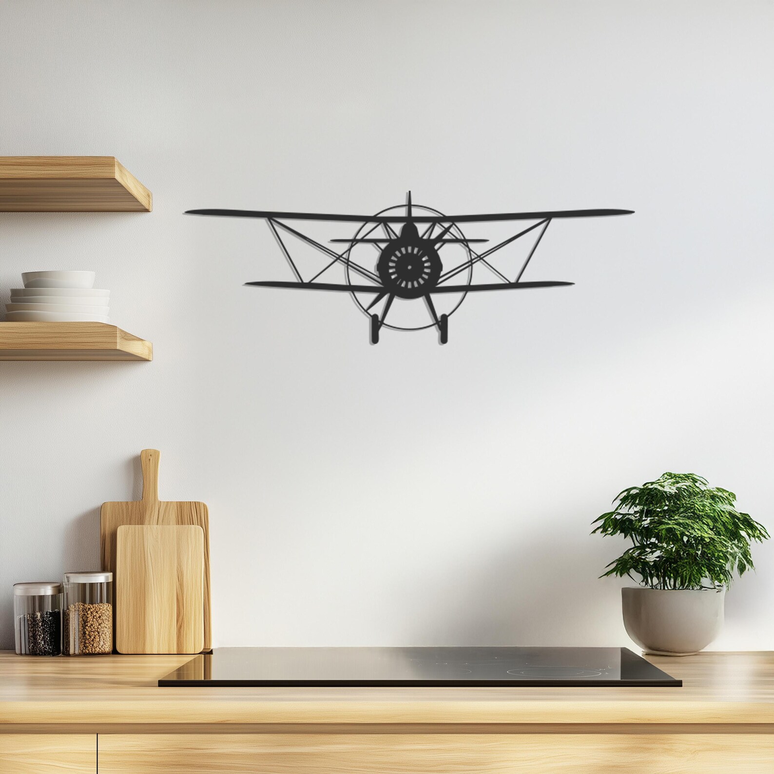 Vintage Airplane Metal Wall Art, Aviation-themed Metal Decor, Modern ...
