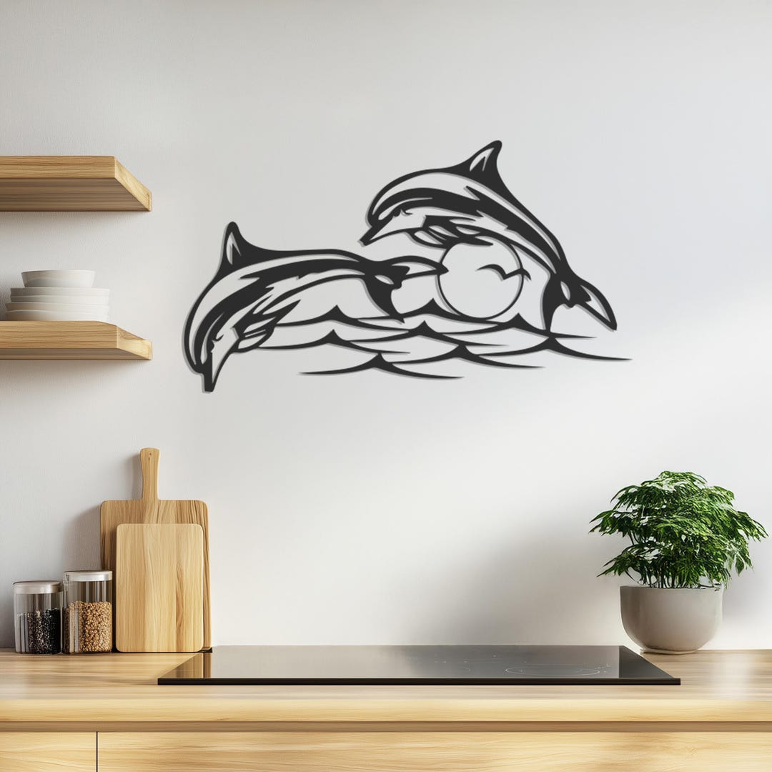 Dolphin Metal Wall Decor, Dolphin Decor, Sun Decor, Ocean Wall Art ...