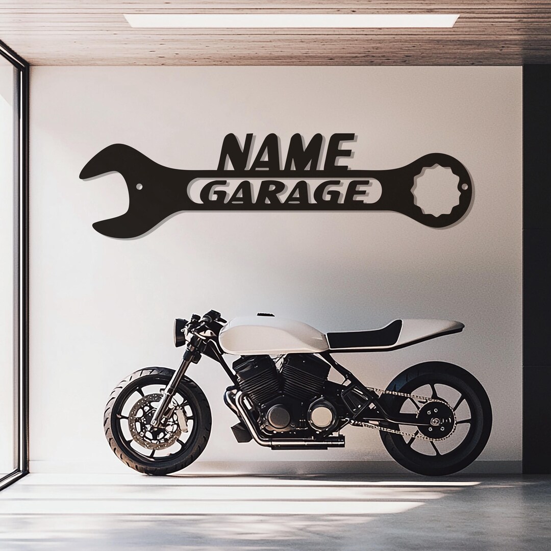 Personalized Garage Metal Sign, Custom Name Garage Wall Art, Wrench ...