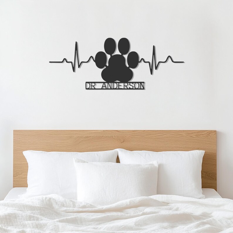 Custom Vet Clinic Metal Wall Sign, Veterinary Welcome Sign, Paw Print ...