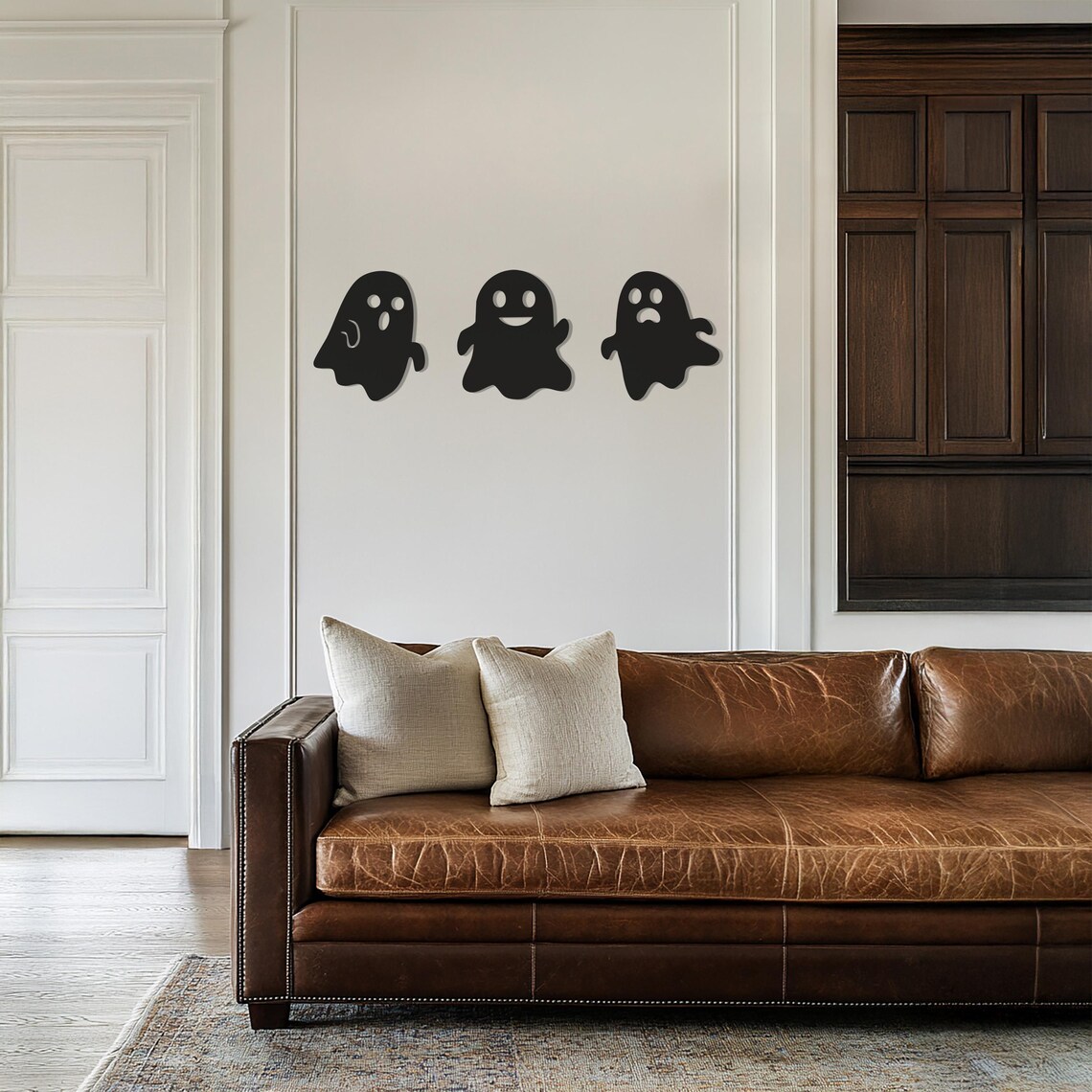 3 Piece Ghost Metal Wall Art Set, Halloween Decor, Spooky Home Accent ...