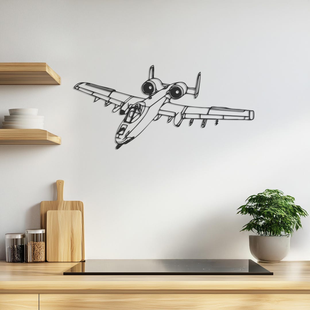 A-10 Warthog Metal Wall Art, Military Jet Fighter Metal Wall Decor ...