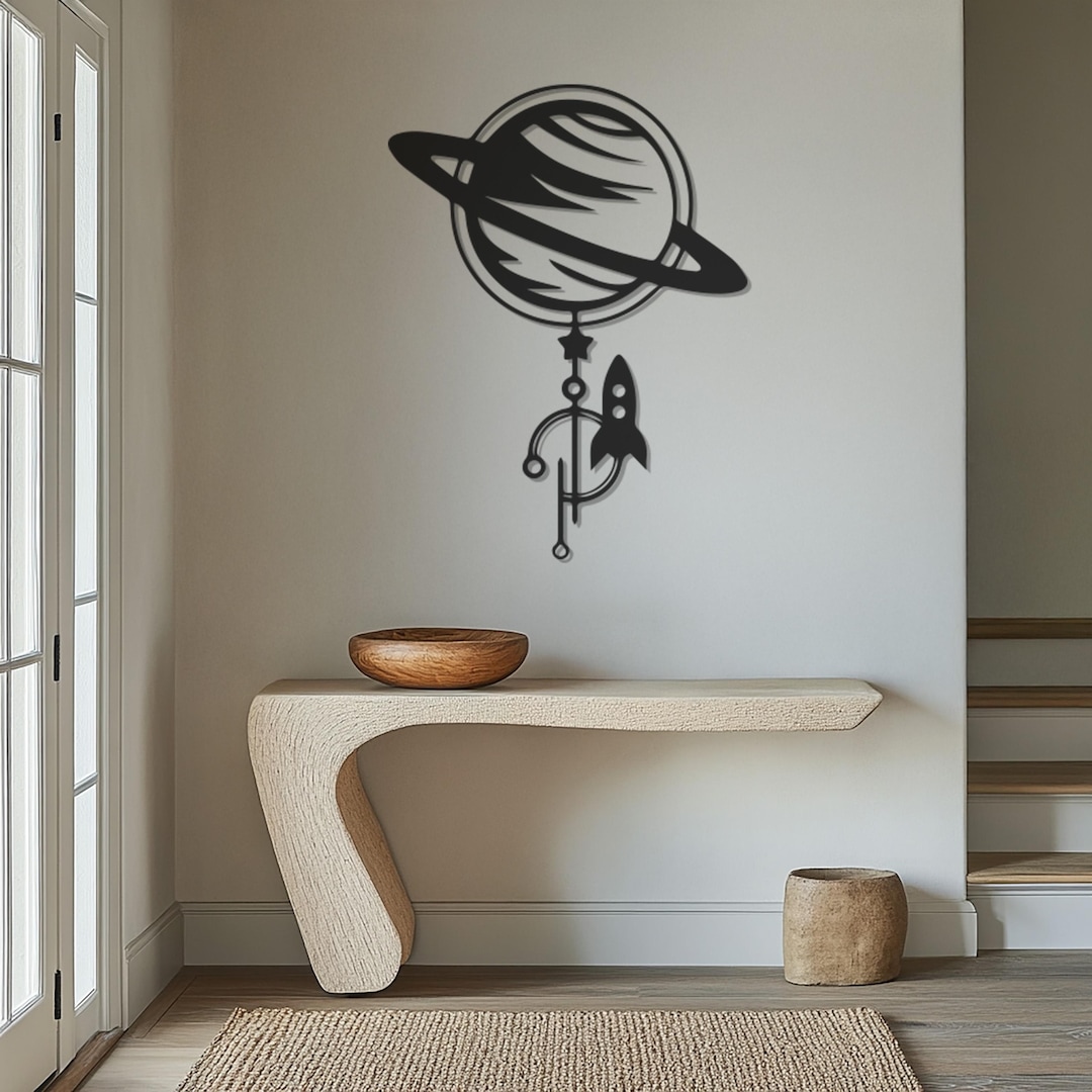 Saturn Metal Wall Art, Space Wall Decor, Space Metal Wall Art, Saturn ...