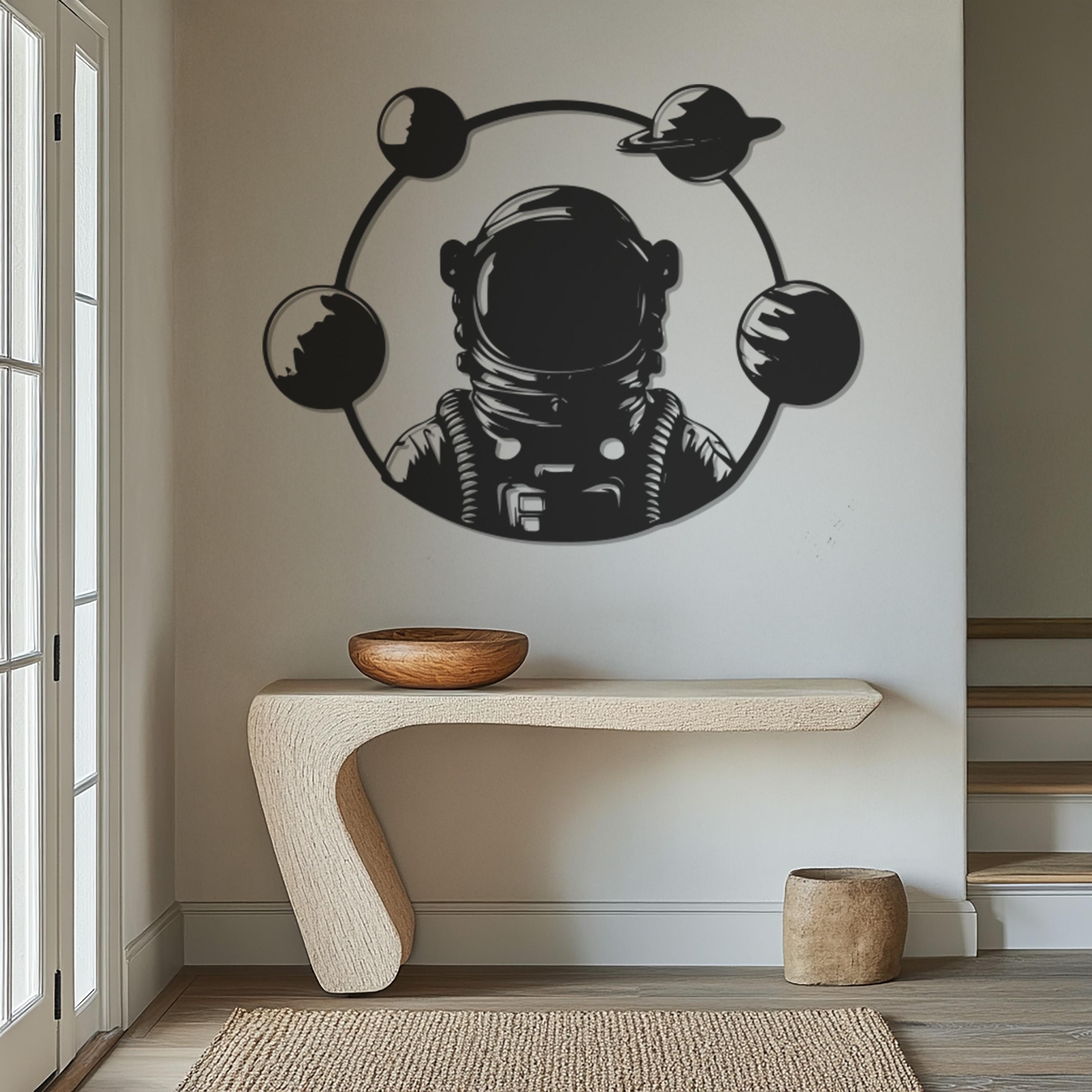 Astronaut Metal Wall Art, Cosmic Wall Decor, Metal Wall Sculpture ...