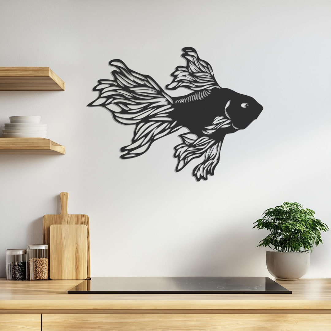 Goldfish Metal Wall Art, Ocean Fish Wall Decor, Coastal Sea Life Wall ...