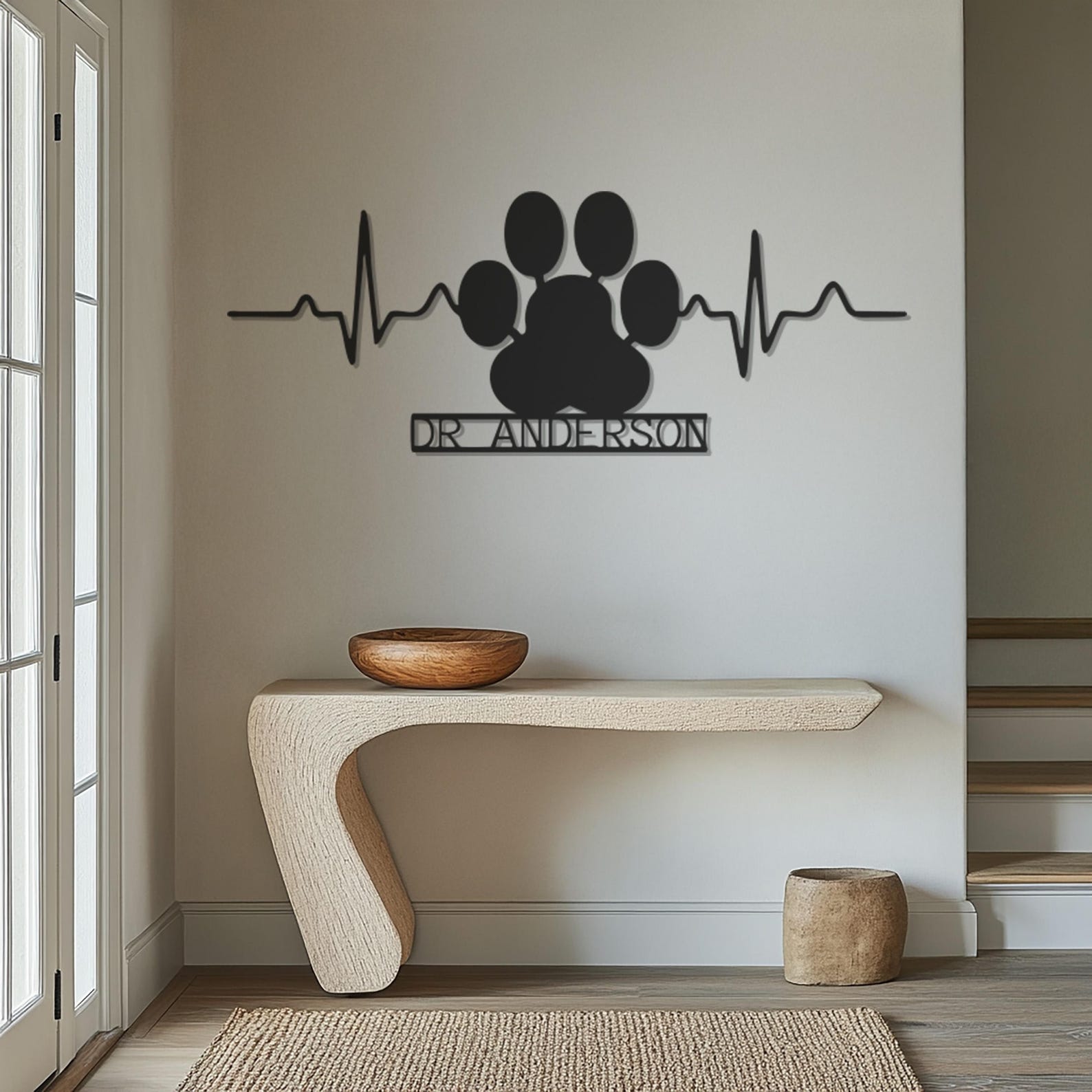 Custom Vet Clinic Metal Wall Sign, Veterinary Welcome Sign, Paw Print ...