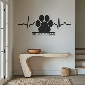 Custom Vet Clinic Metal Wall Sign, Veterinary Welcome Sign, Paw Print ...