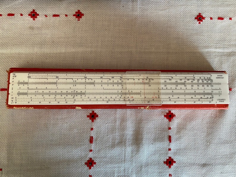 Vintage Logarithmic Ruler Sliding Ruler Engineering Tools Logarithmic ...