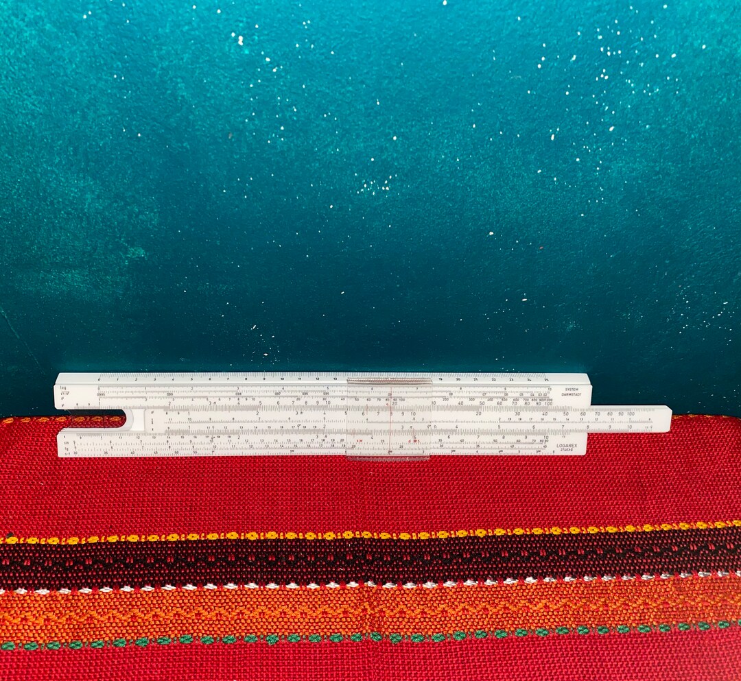 Vintage Logarithmic Ruler Sliding Ruler Engineering Tools Logarithmic ...