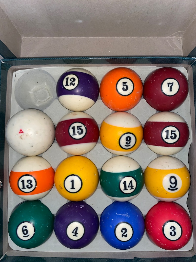 Vintage Colored Pool Ball Set: Collectible Billiard Game Balls - Etsy