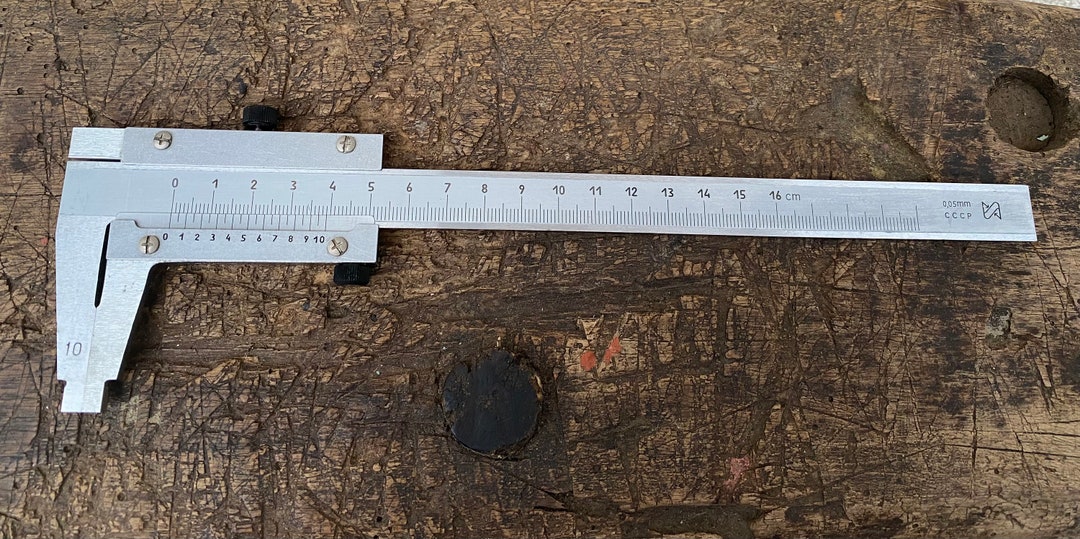 Vintage Caliper Jewelry Measuring Tool Metal Slide Micrometer Ruler ...
