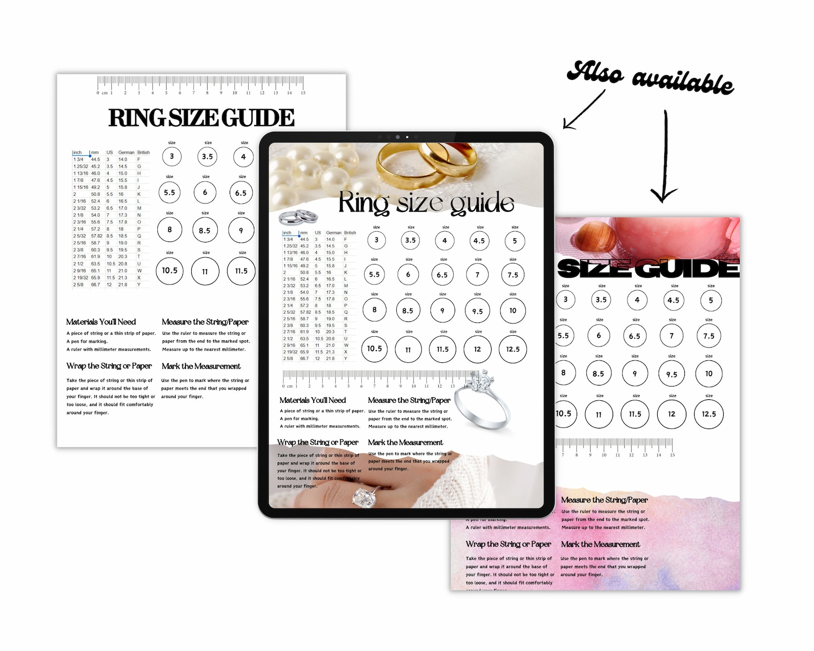 Ring Size Chart Printable Ring Sizer Ring Size Guide - Etsy