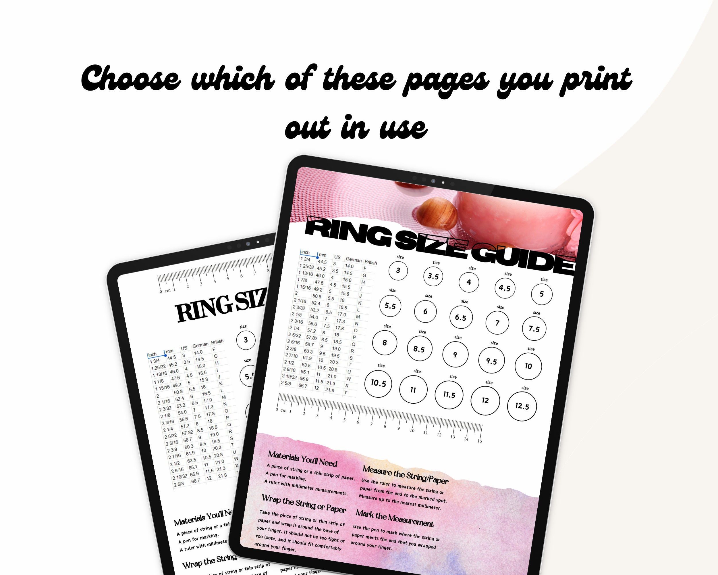 Ring Size Chart Printable Ring Sizer Ring Size Guide - Etsy