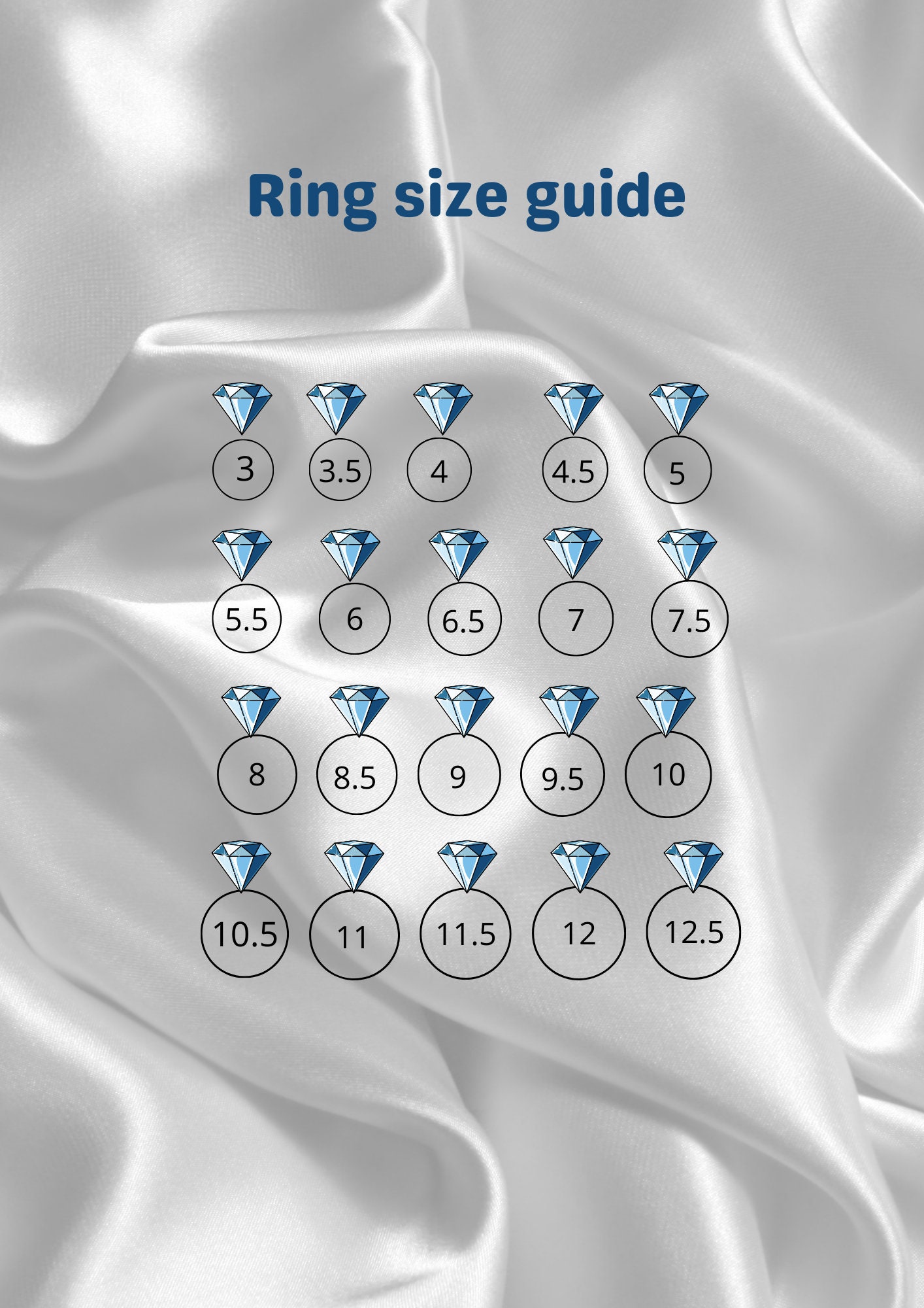 Ring Size Chart Printable Ring Sizer, Ring Size Guide, Printable Ring ...