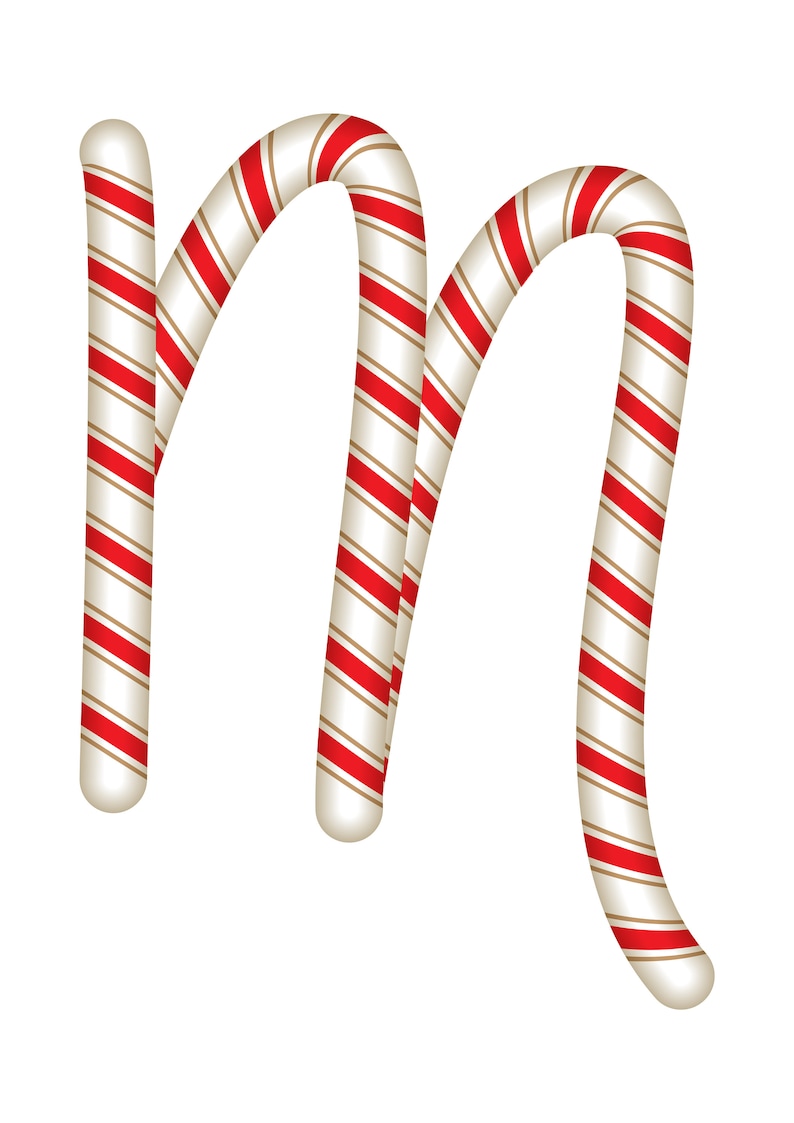 Candy Cane Alphabet SVG Bundle 83 Festive Letters for Holiday Crafting ...