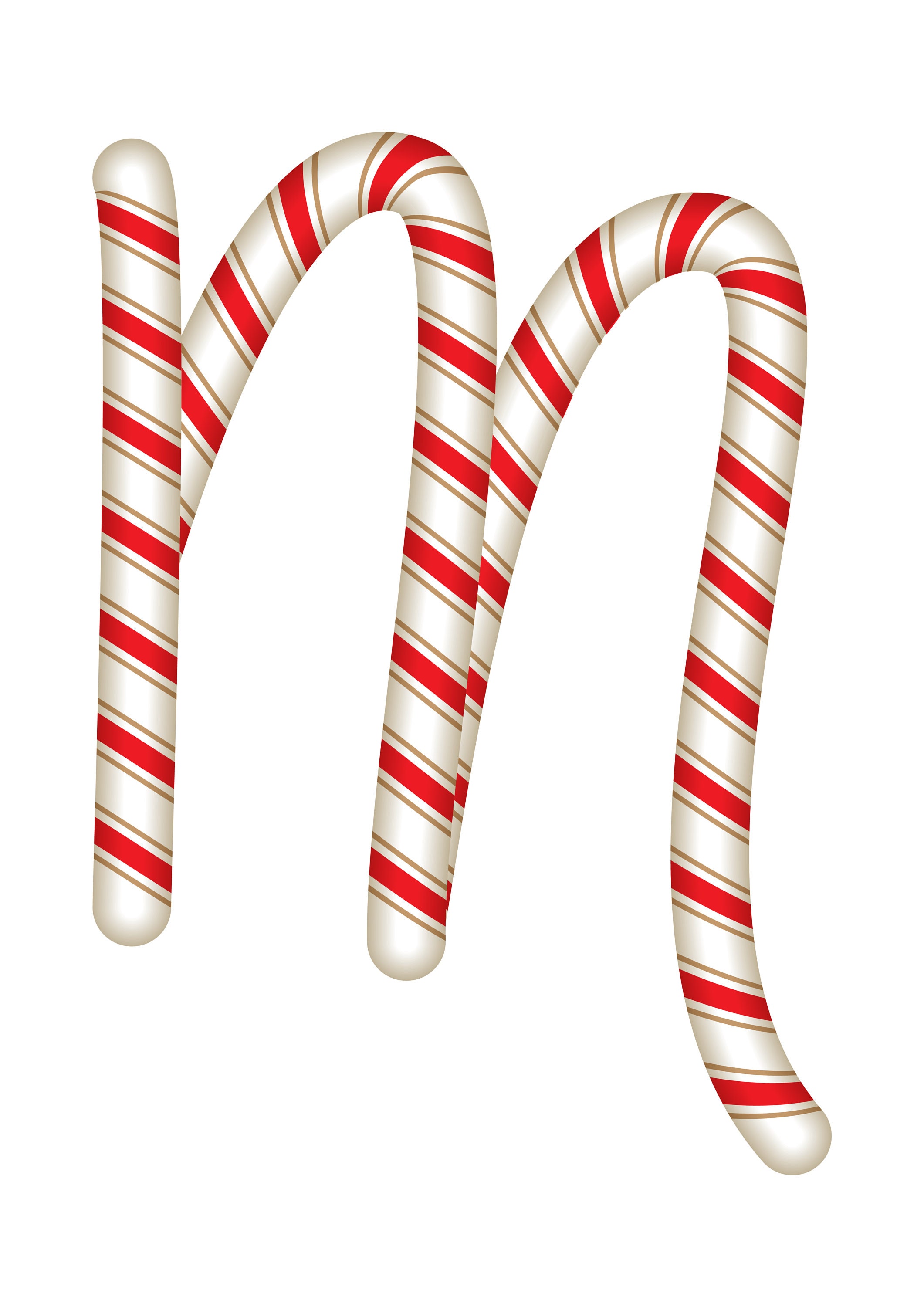 Candy Cane Alphabet SVG Bundle 83 Festive Letters for Holiday Crafting ...