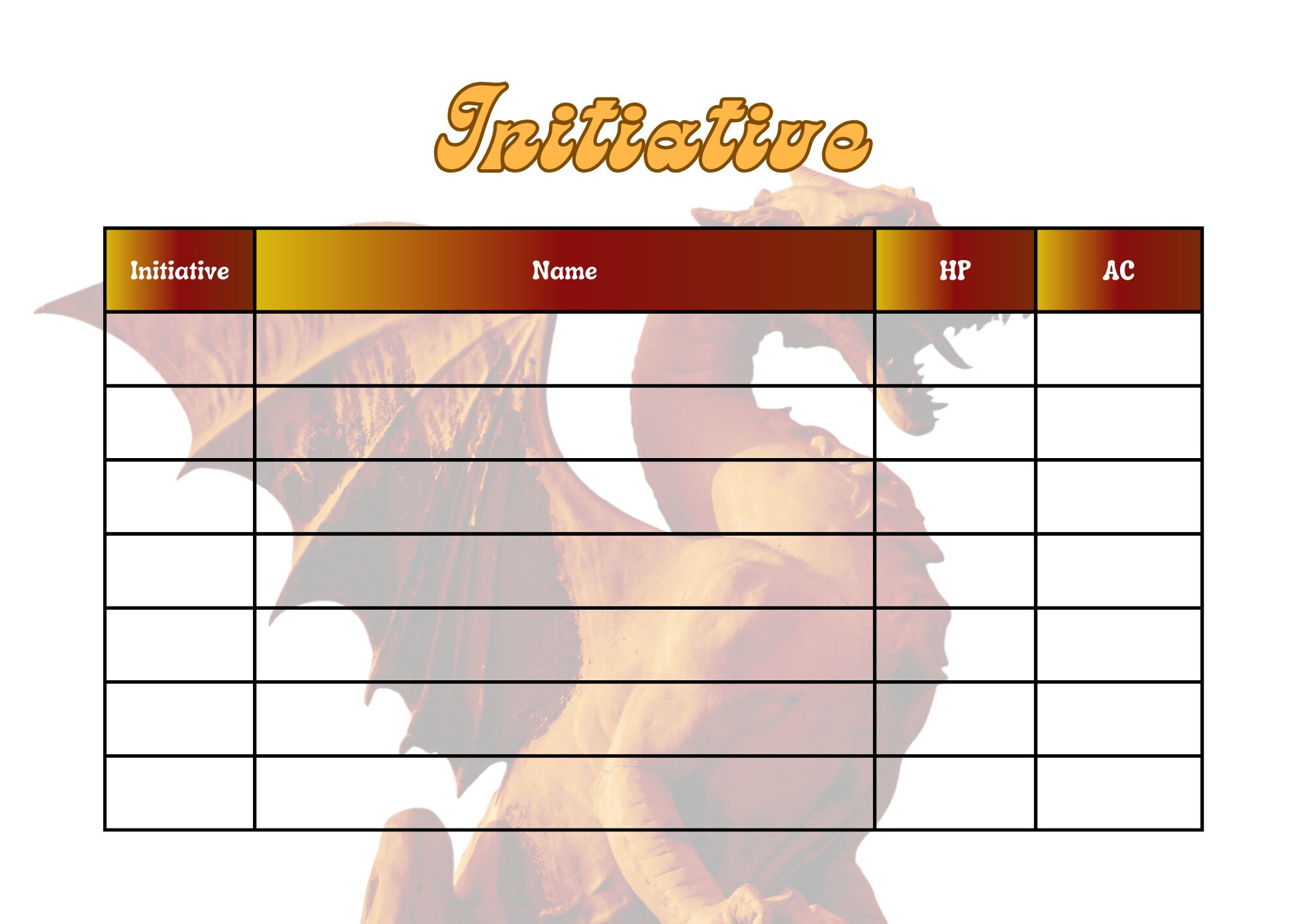 Initiative Tracker for Dungeon and Dragons Tabletop RPG Initiative ...