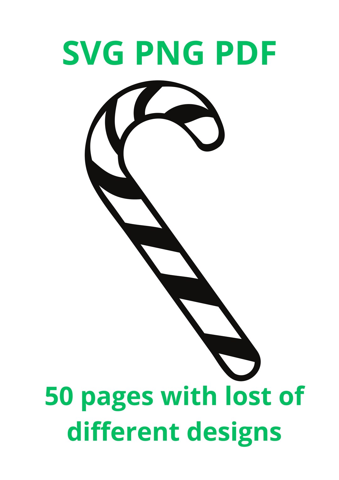 Candy Cane SVG Bundle 50 Festive Designs and Coloring Pages for DIY ...