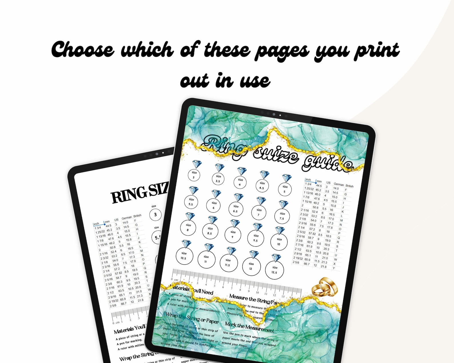 Ring Size Chart Printable Ring Sizer, Ring Size Guide, Printable Ring ...