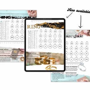 Ring Size Chart Printable Ring Sizer, Ring Size Guide, Printable Ring ...