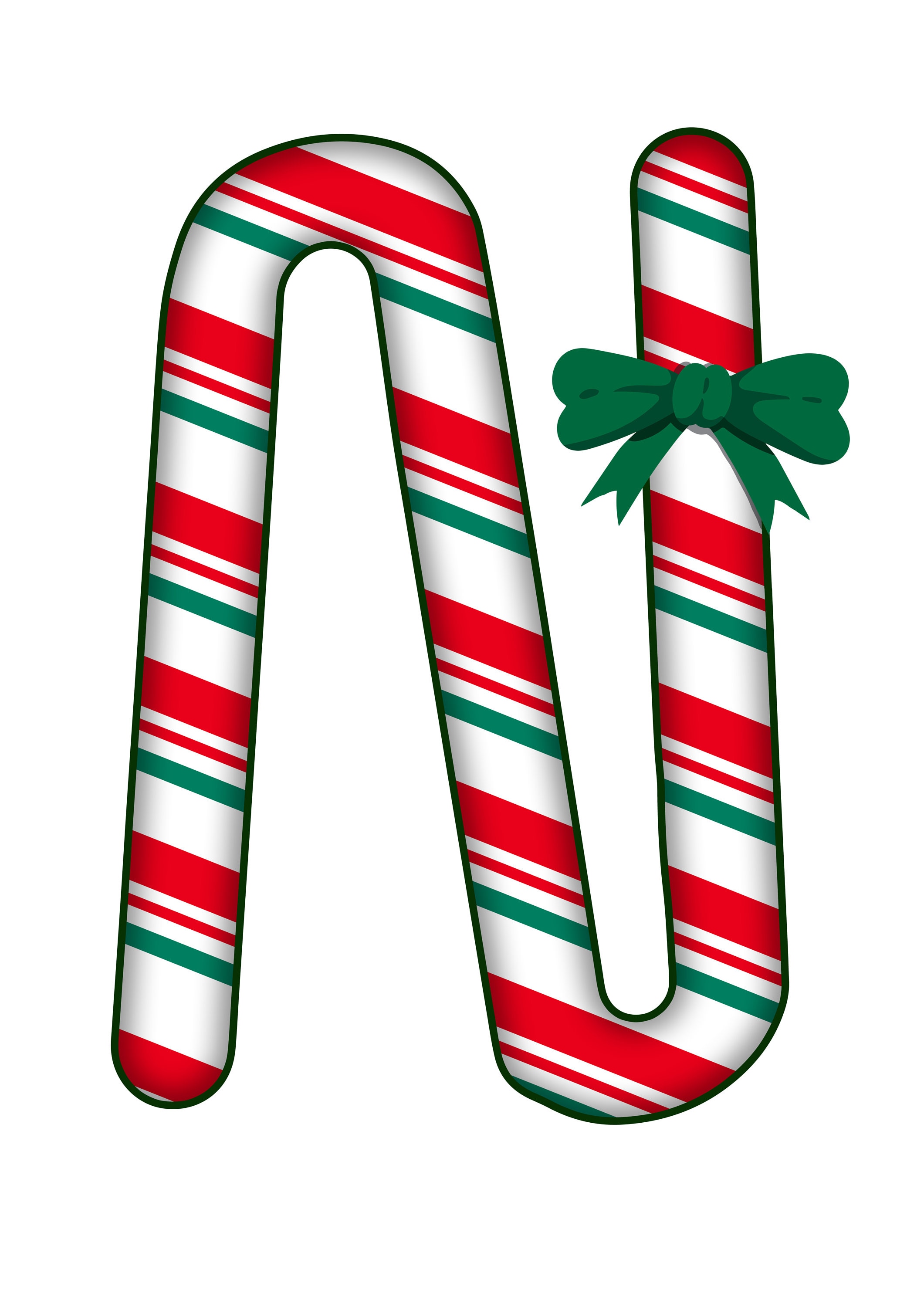 Candy Cane Alphabet SVG Bundle 83 Festive Letters for Holiday Crafting ...