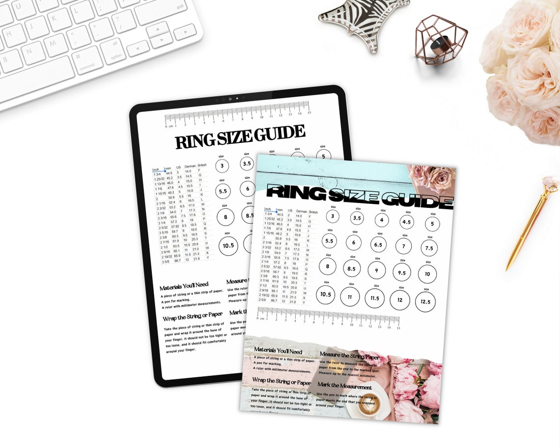 Ring Size Chart Printable Ring Sizer Ring Size Guide - Etsy