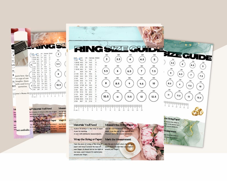 Ring Size Chart Printable Ring Sizer Ring Size Guide - Etsy