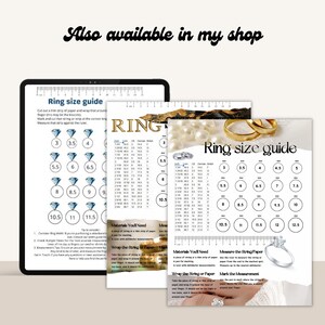 Ring Size Chart Printable Ring Sizer, Ring Size Guide, Printable Ring ...