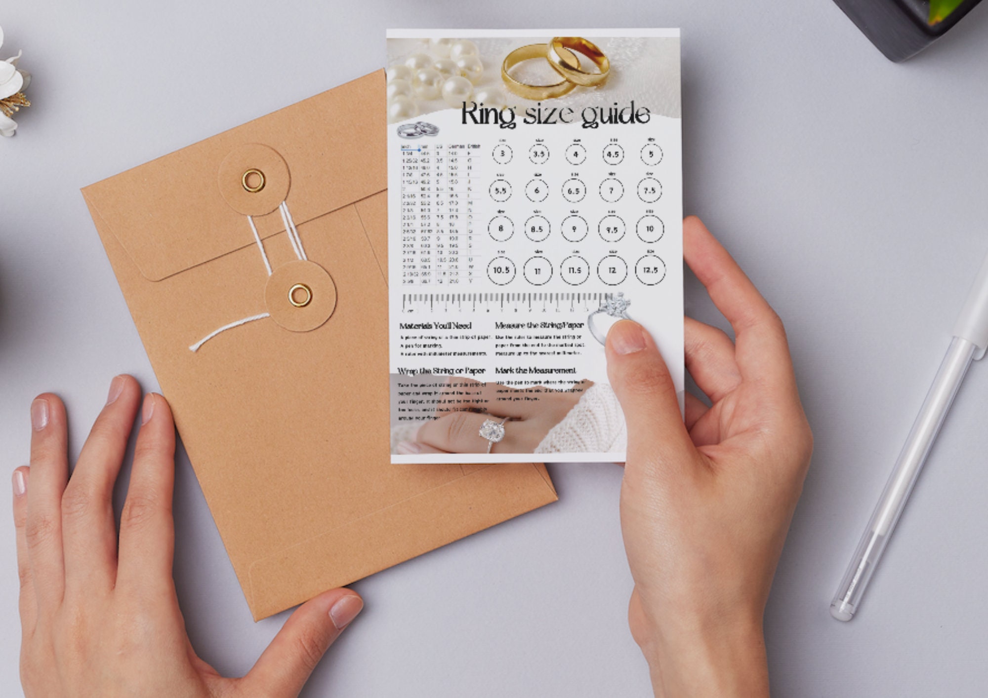 Ring Size Chart Printable Ring Sizer, Ring Size Guide, Printable Ring ...