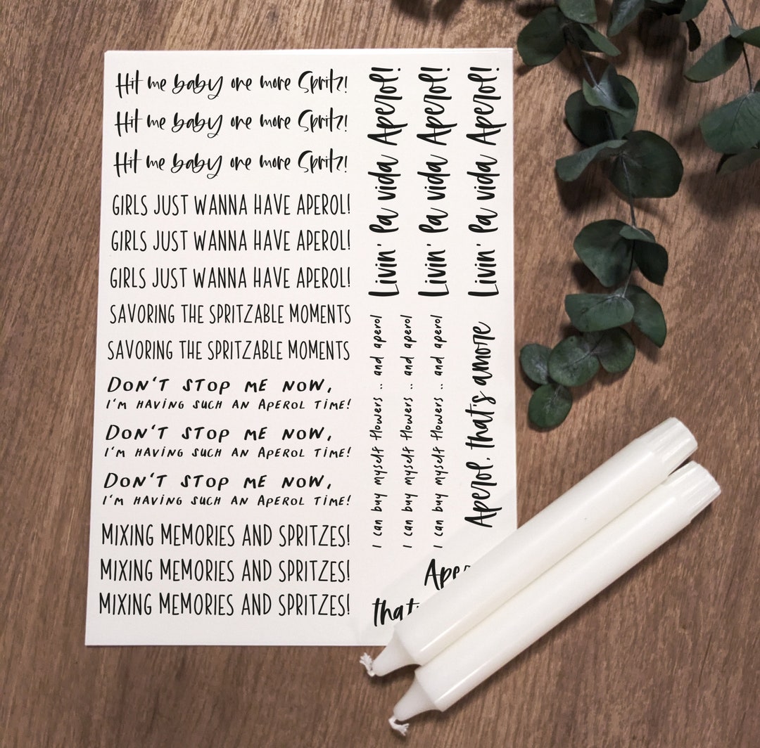 Candle Template | Aperol | Souvenir | Candle Tattoo | Water Slide Film ...