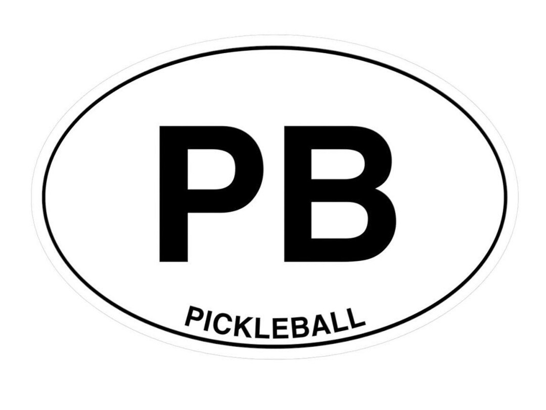 Oval Black and White Pickleball "pb" Sticker | Bumper Sticker | Perfect ...